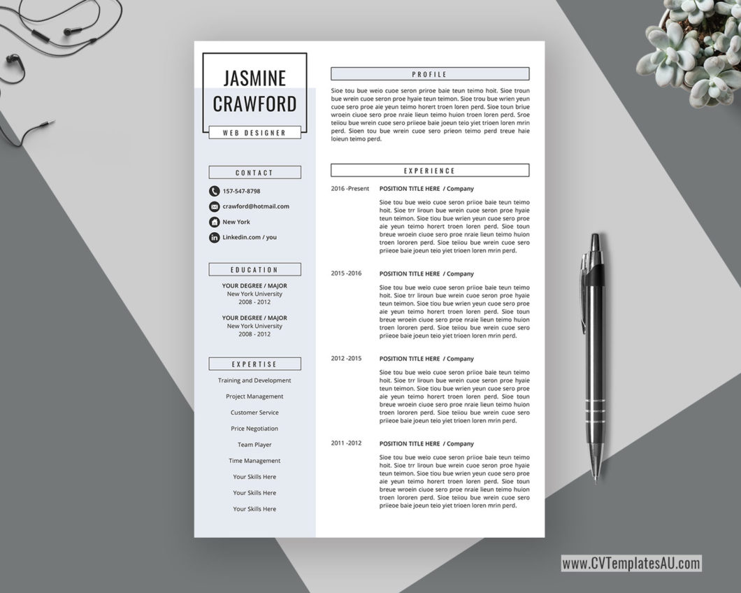 Selected Australian Professional CV Templates and Cover Letter ...
