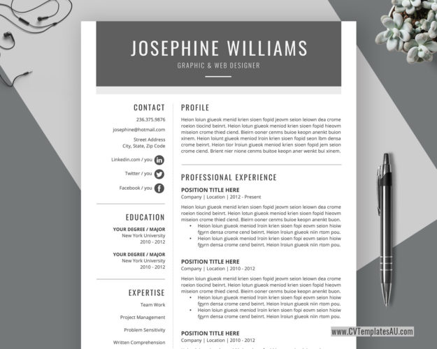 CV Templates Without Photo – CVTemplatesAU.com
