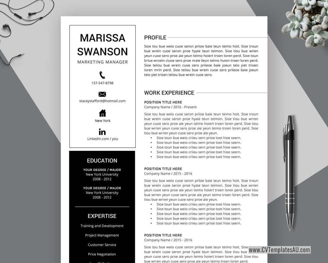 CV Templates Without Photo – CVTemplatesAU.com