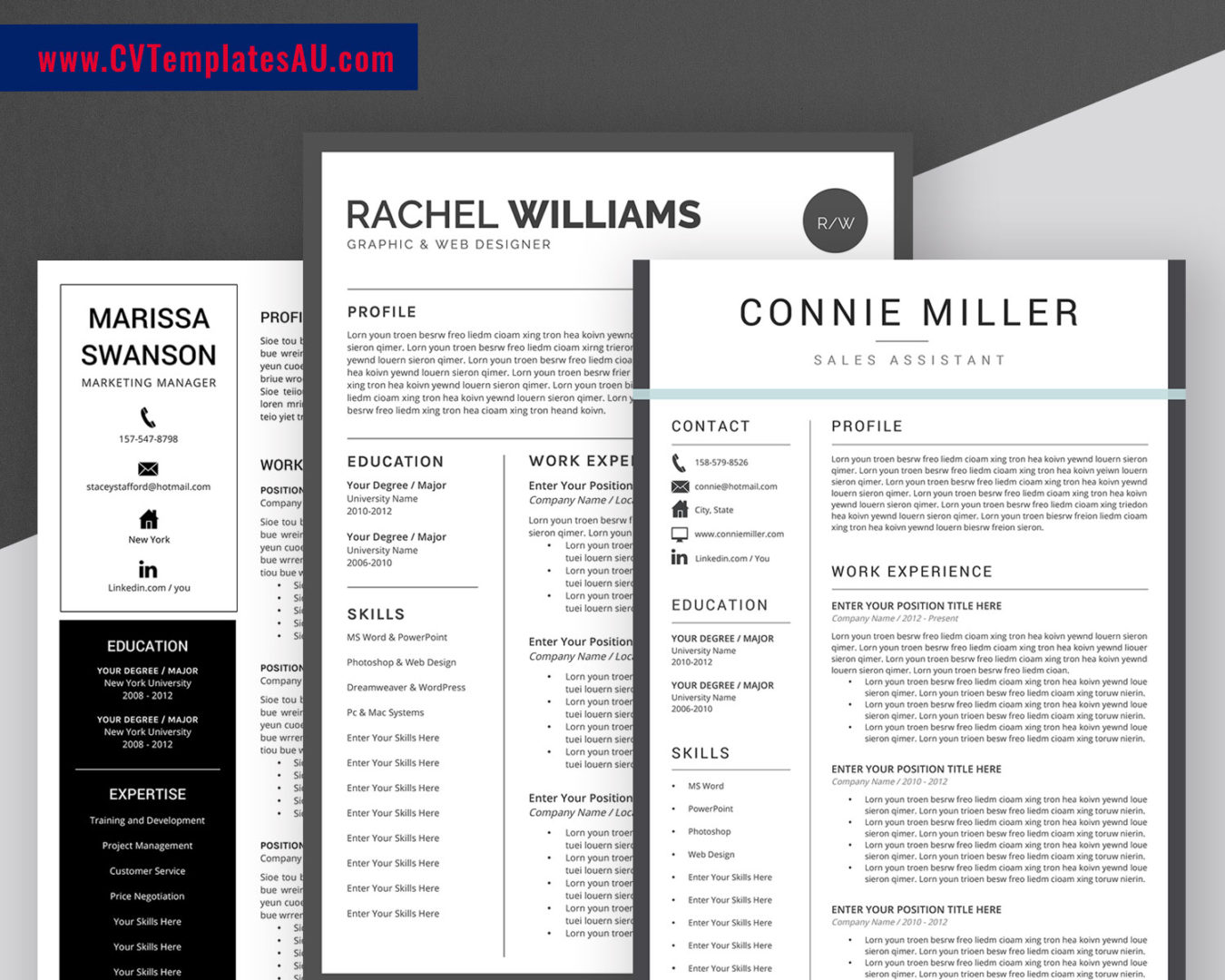 Professional CV Templates Bundle, Modern Resume Templates Design ...