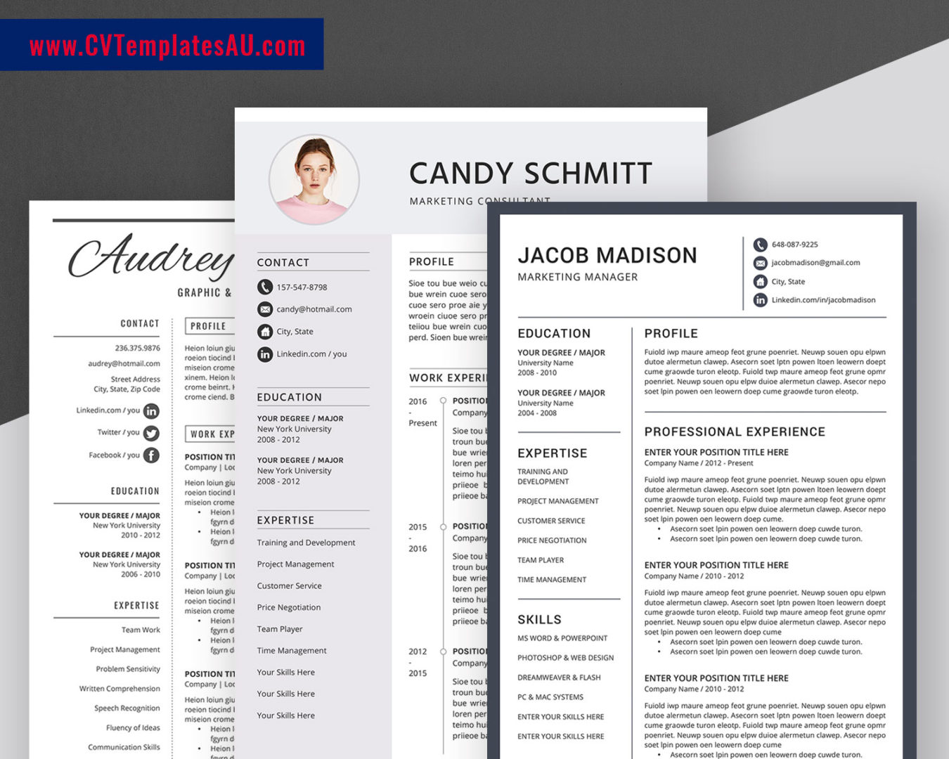 Professional CV Templates Bundle, Modern Resume Templates Design ...