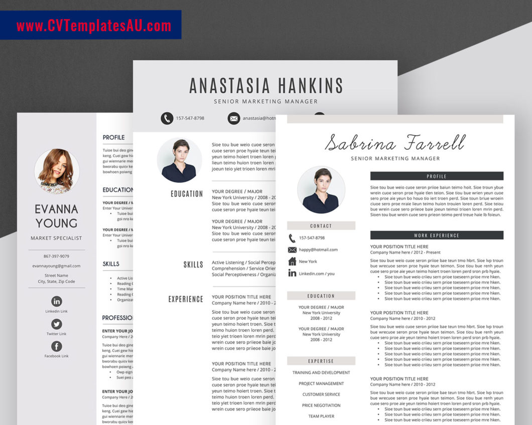 Professional CV Templates Bundle, Modern Resume Templates Design, MS ...