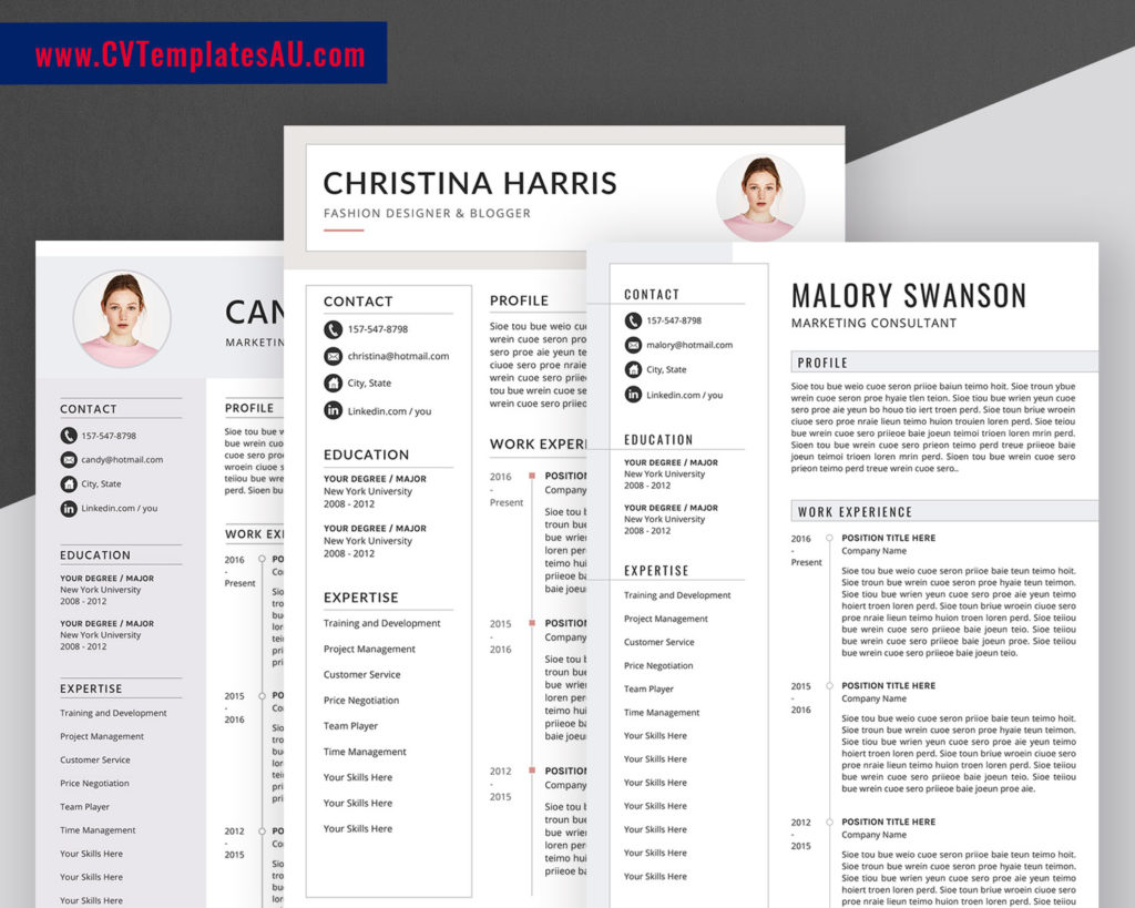 Creative CV Templates Bundle, Modern Resume Templates Design, Simple ...
