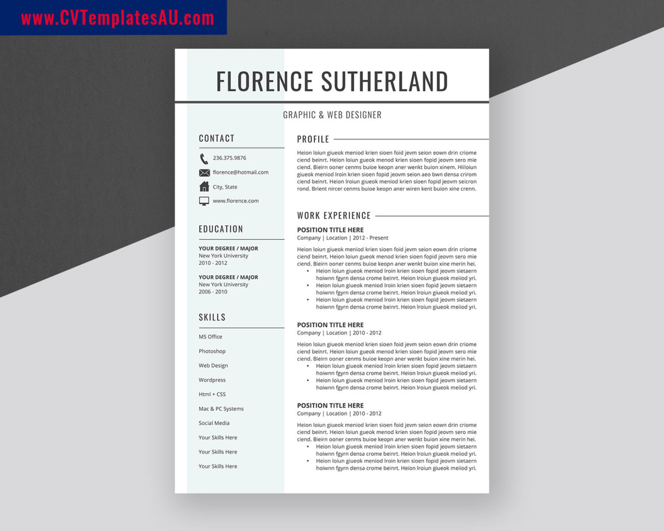 Modern CV Templates Bundle, Professional and Simple Resume Templates ...