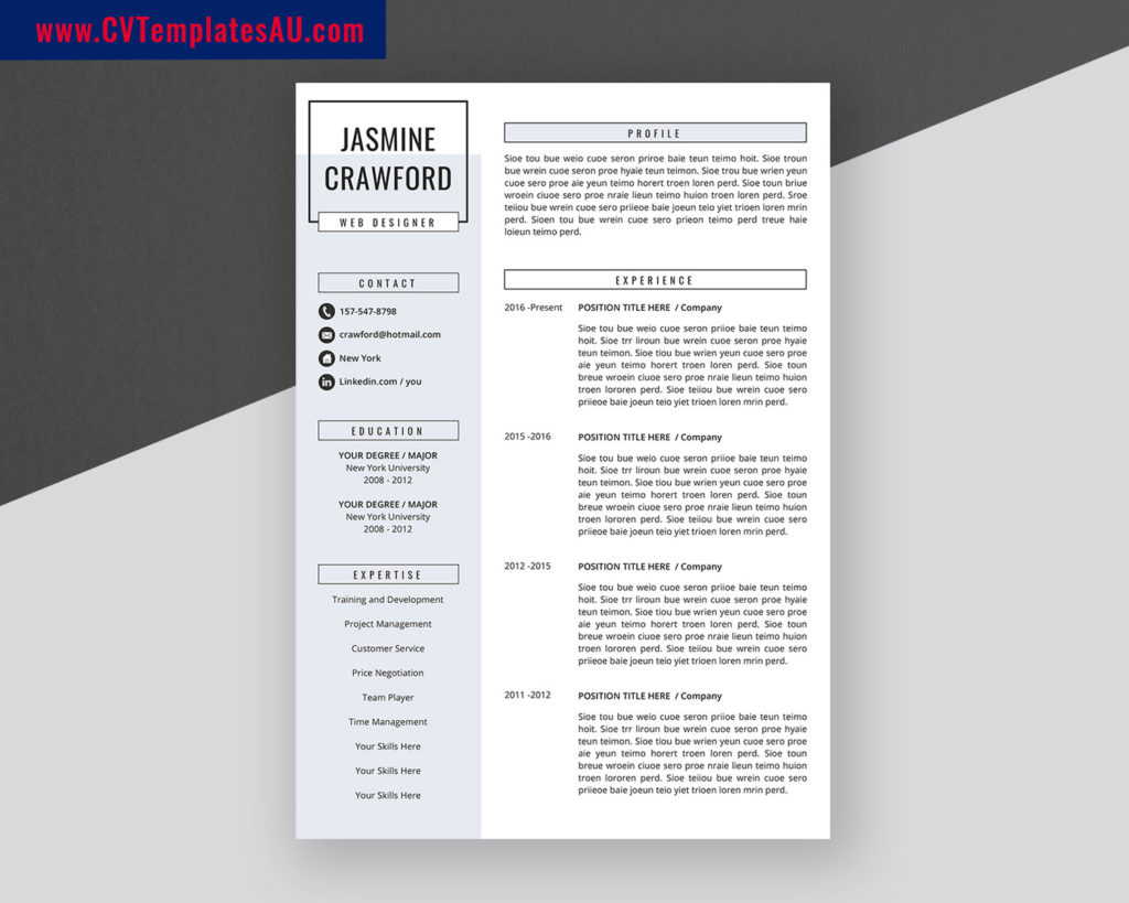 Professional CV Templates Bundle, Modern Resume Templates Design, MS ...