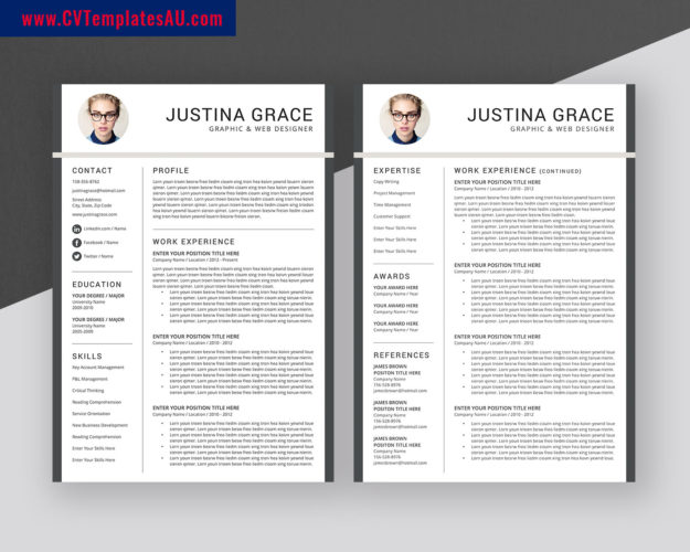 Editable CV Templates Bundle, Professional and Modern Resume Templates ...