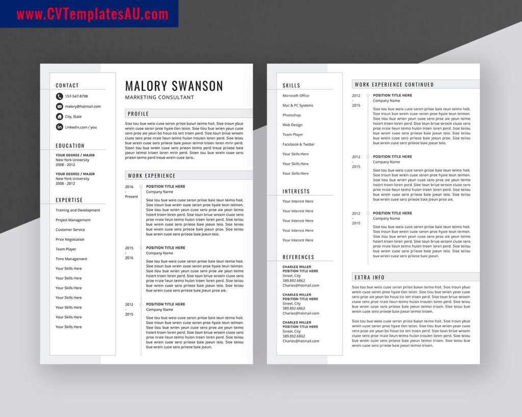 Modern CV Templates Bundle, Professional and Simple Resume Templates ...