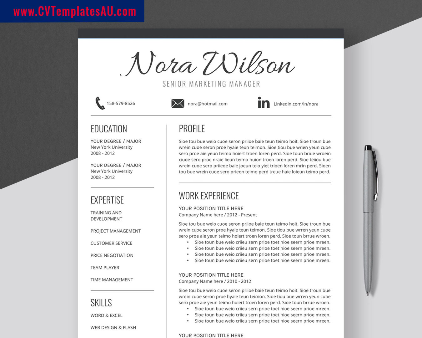 Editable CV Templates Bundle, Professional and Modern Resume Templates ...